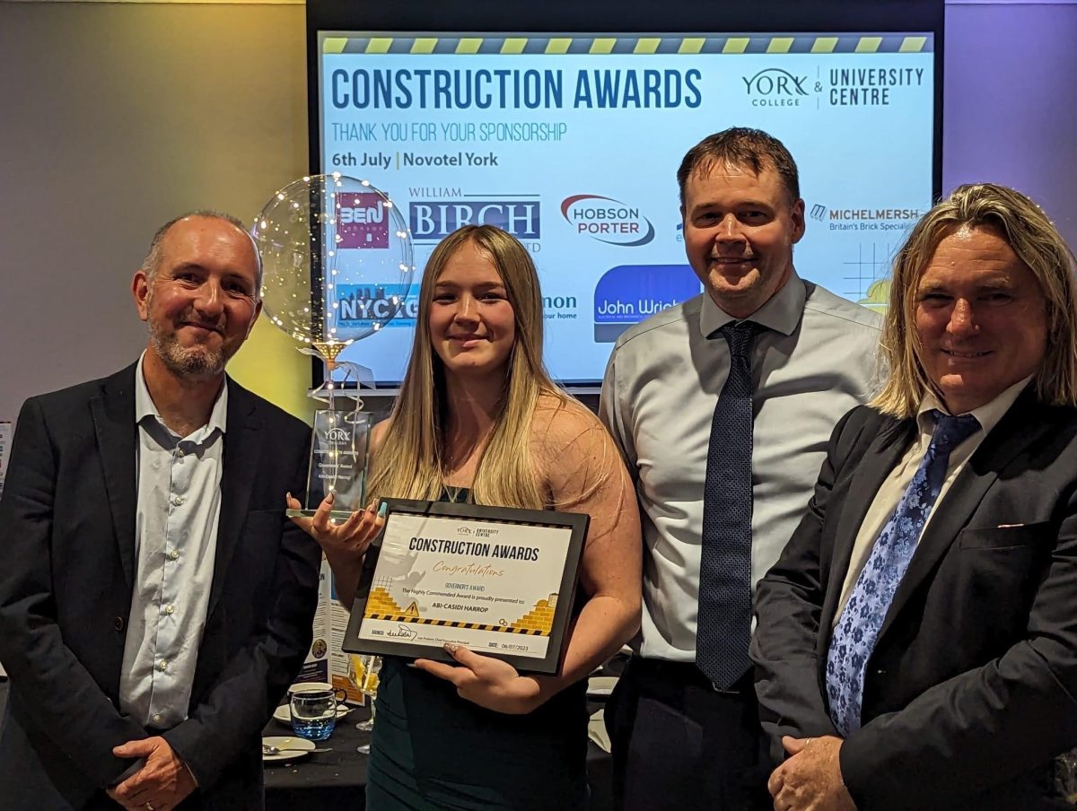 Construction award winner Abi builds experience on Lindum T Level ...